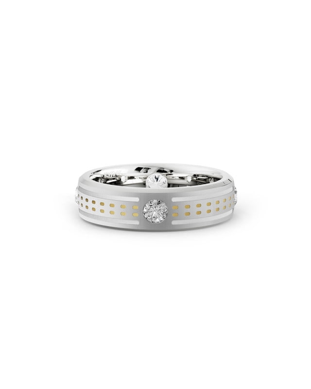 AuTiC Fusion Legacy Titanium Bands With ReBorn Natural Diamonds, 18K ...