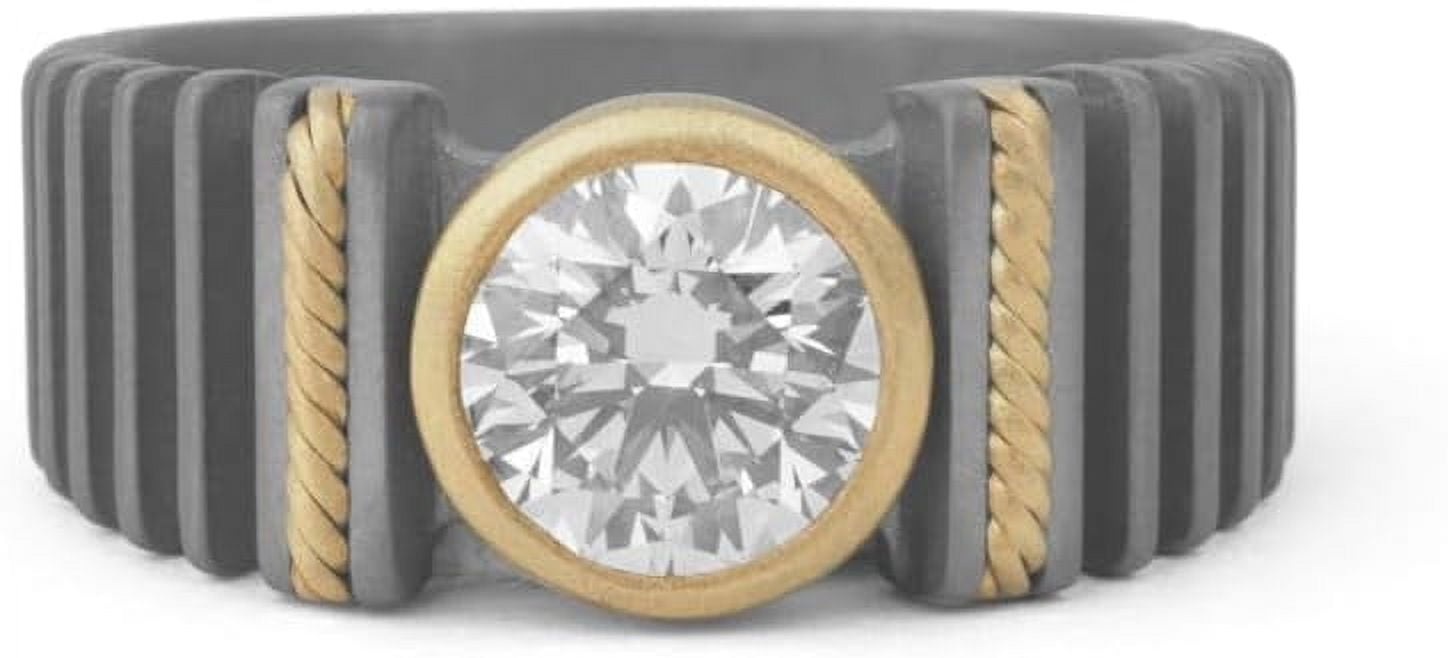 AuTiC Slice Men’s Ring Crafted from Aerospace-Grade Titanium and 18K ...