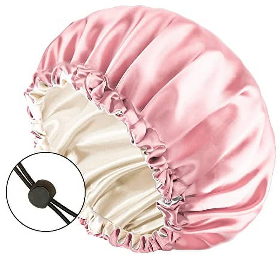 Auban Large Bonnet Sleep Cap Hair Wrap for Curl, Double Layer Satin ...