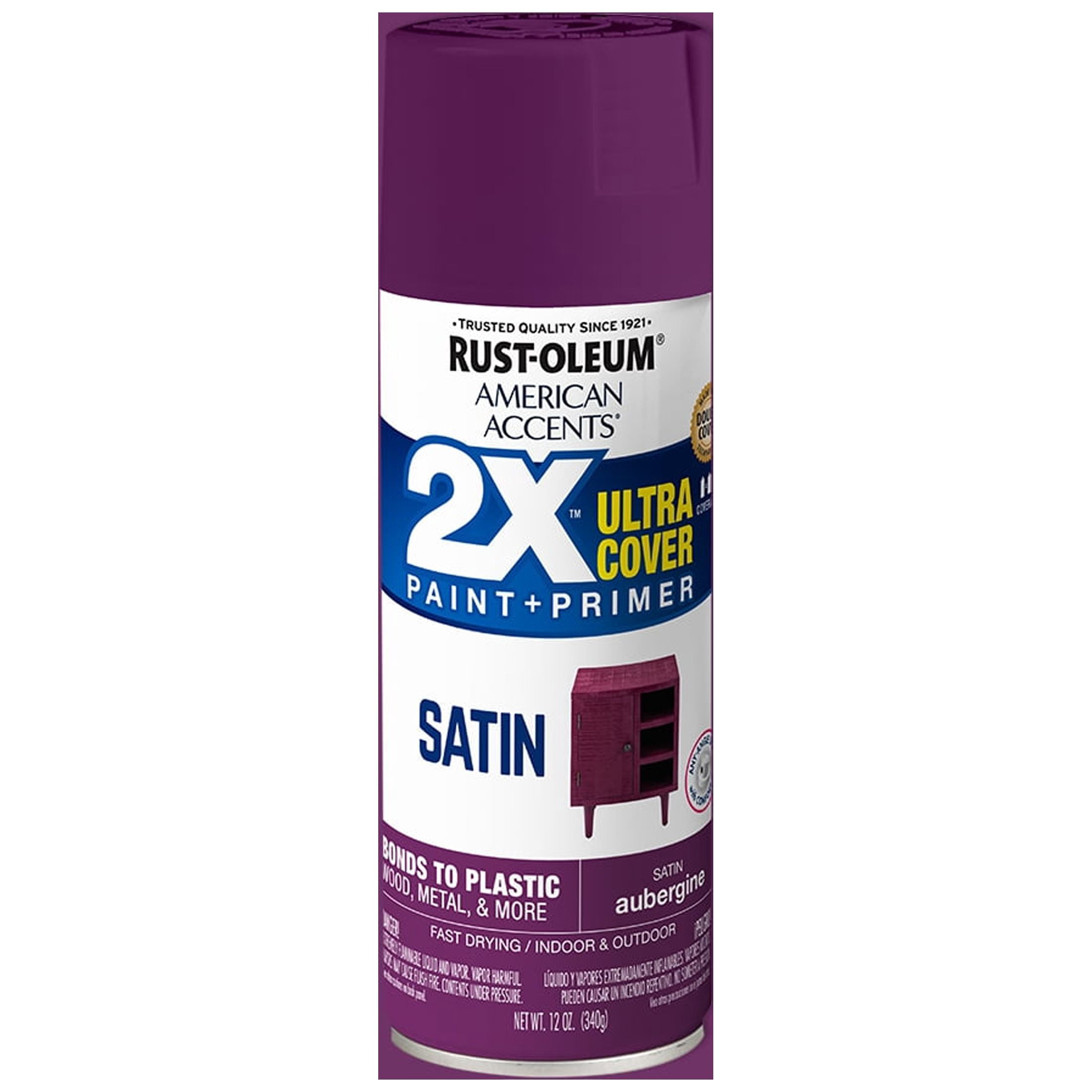 Aubergine, Rust-Oleum American Accents 2X Ultra Cover Satin Spray Paint ...