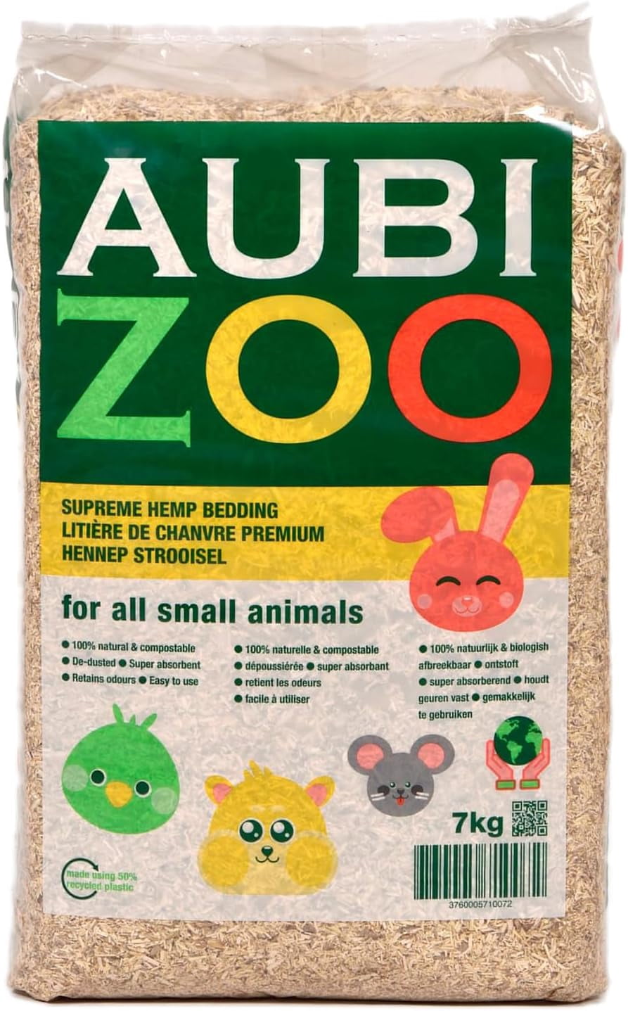 AubiZoo High Grade Small Animal Hemp Bedding, Ultra Absorbent Blend of ...