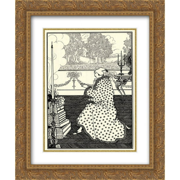 Aubrey Beardsley 2x Matted 20x24 Gold Ornate Framed Art Print 'The ...