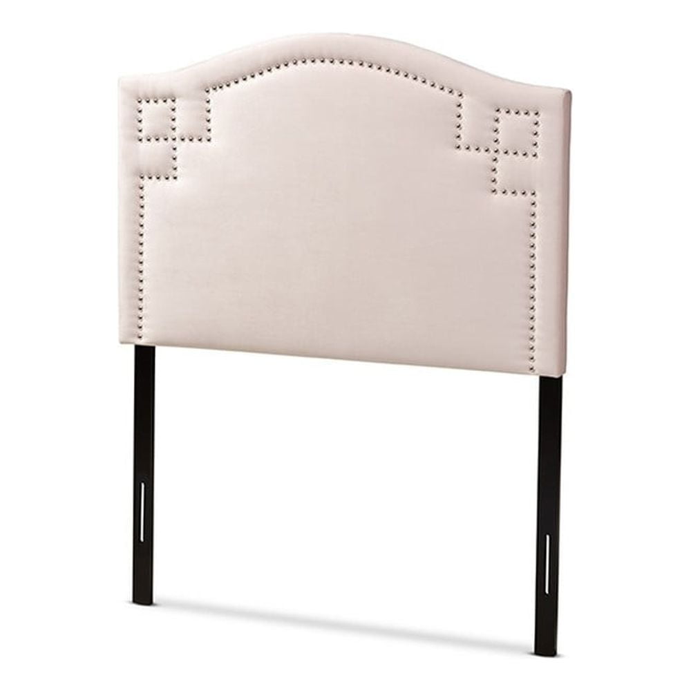 Aubrey Modern and Contemporary Light Pink Velvet Fabric Upholstered ...