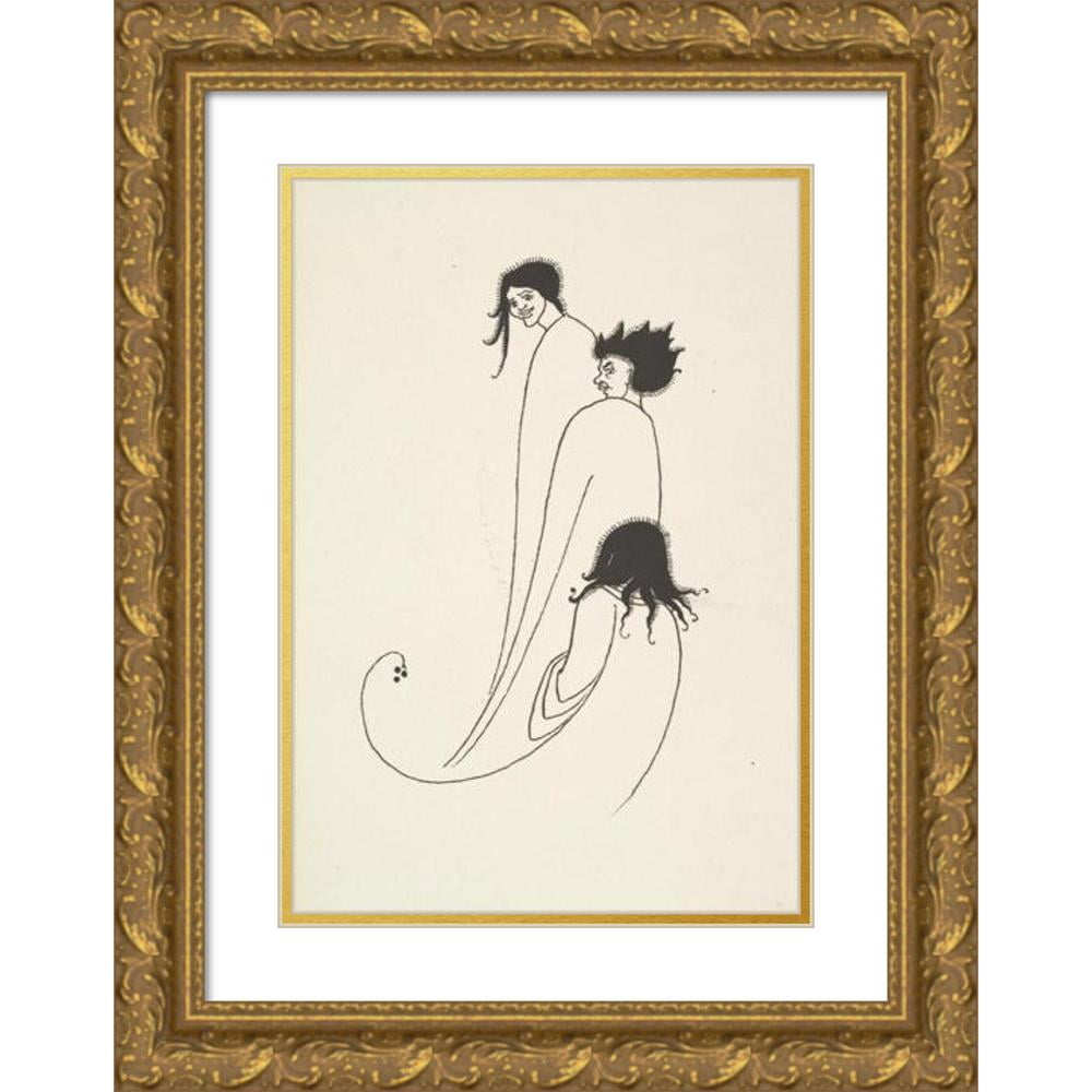 Aubrey Vincent Beardsley 11x14 Gold Ornate Wood Frame and Double Matted ...