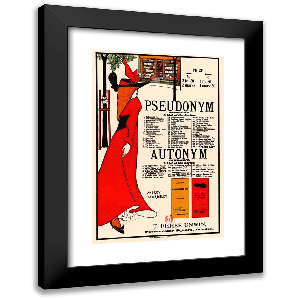 Aubrey Vincent Beardsley 17x24 Black Modern Framed Museum Art Print ...