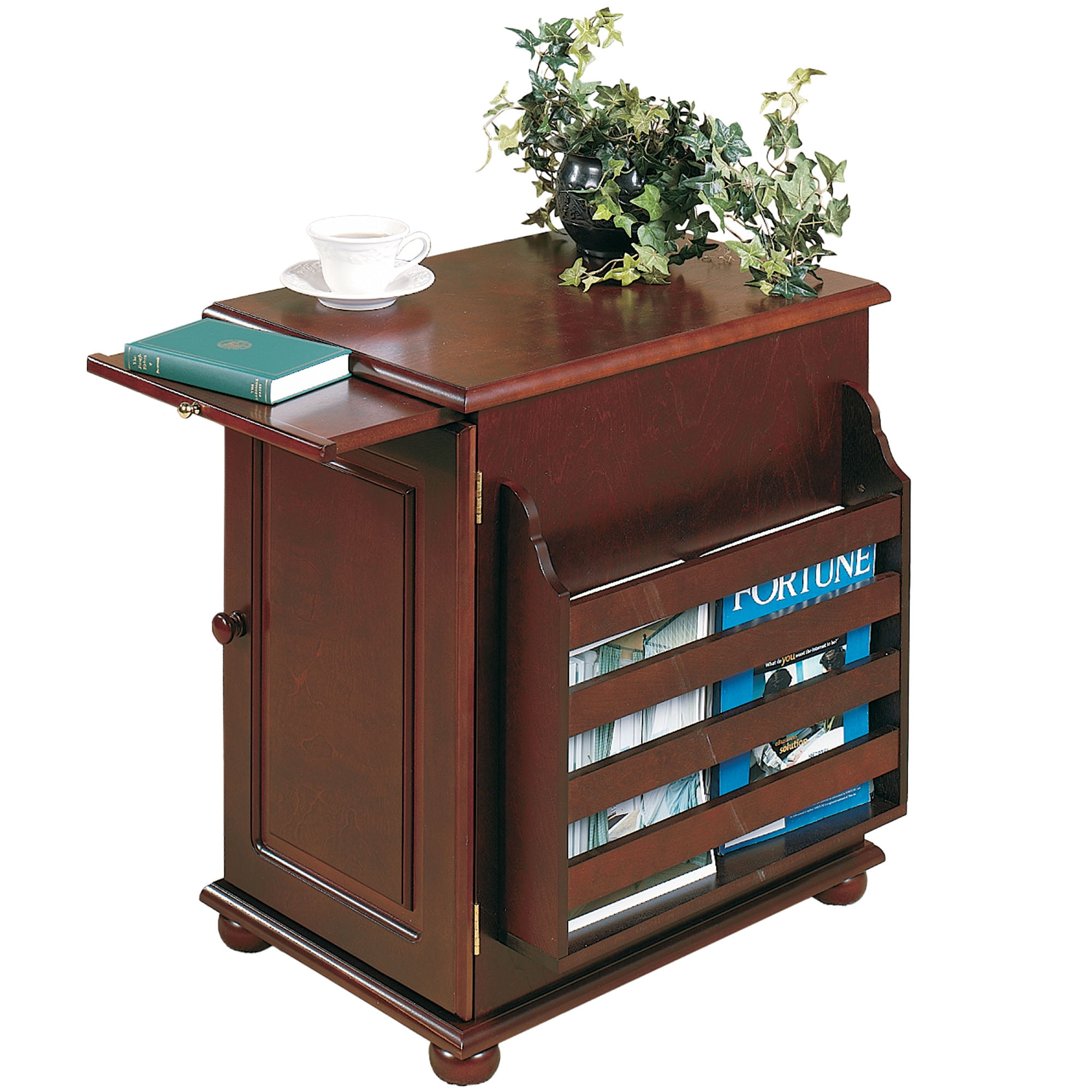 Aubrie Magazine Storage Table Classic Cherry Classic Cherry - Walmart.com