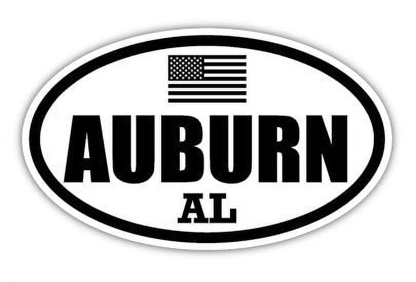 Auburn AL Alabama Lee County Stealthy Subdued Old Glory US Flag Oval ...