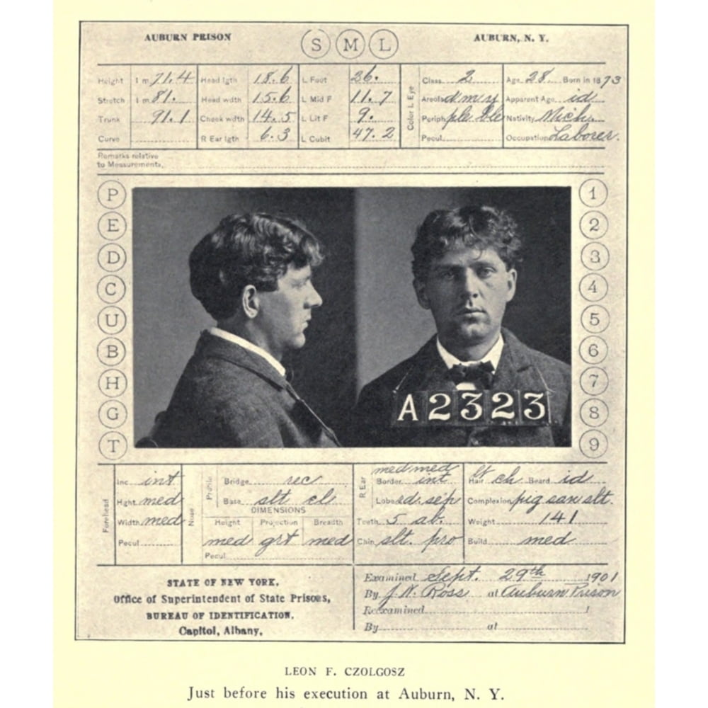 Auburn Prison Photograph And Identification Information Of Leon ...