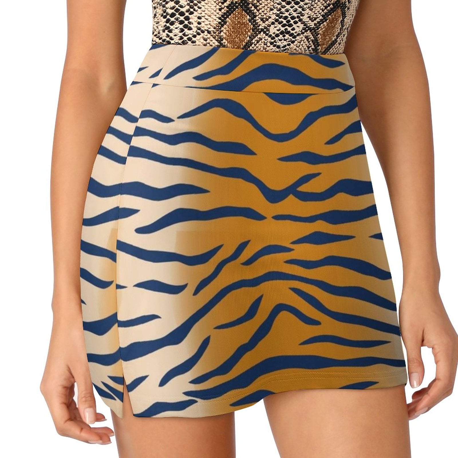 Auburn Tiger Stripes Women's skirt With Pocket Vintage Skirt Printing A Line Skirts Summer ...