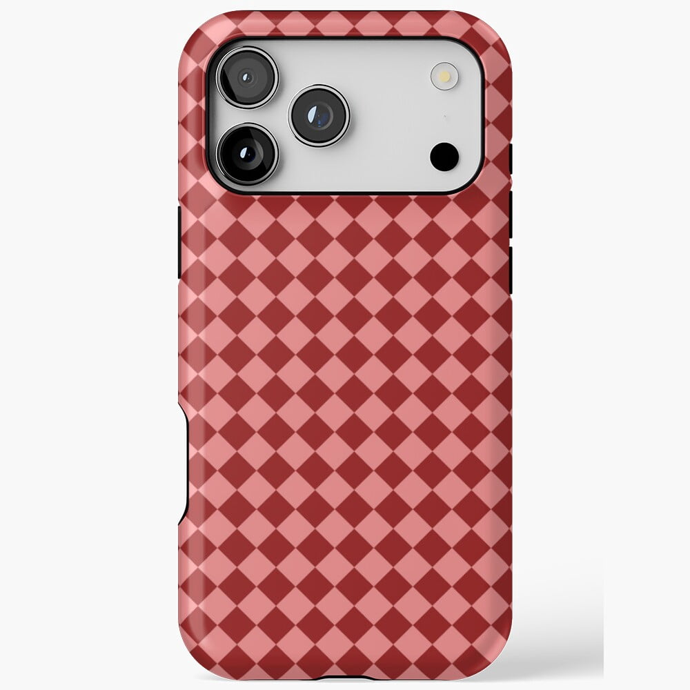 Auburn and American Pink Mini Harlequin Check Phone Case 11 to 17 Pro ...