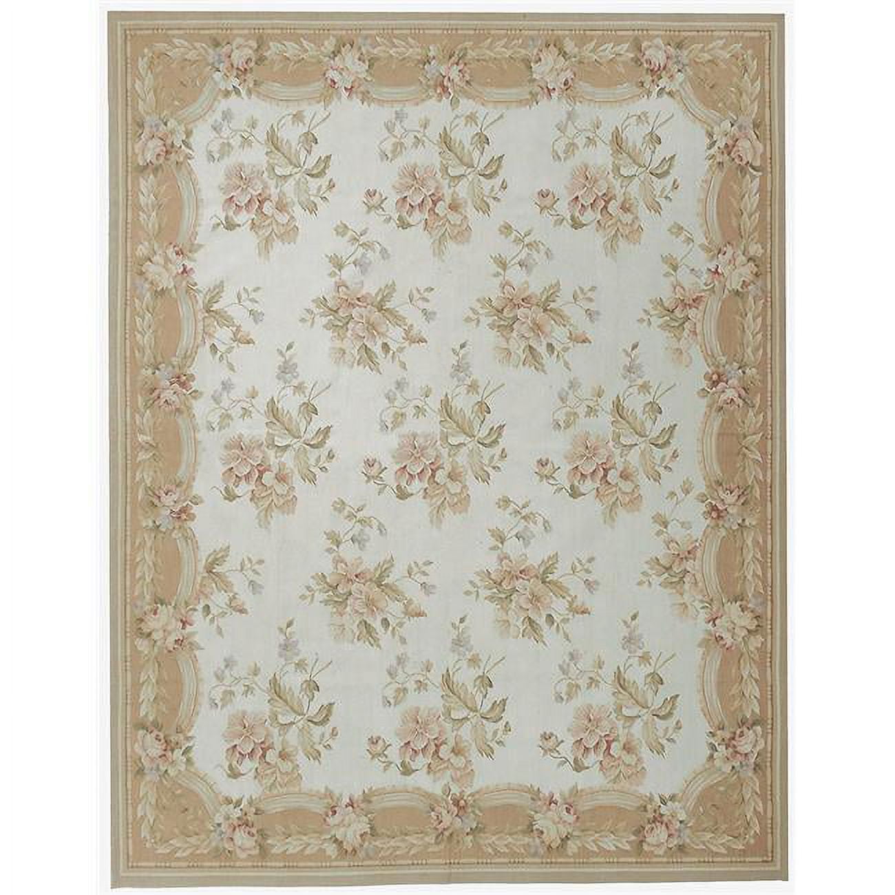 Aubusson Belfort Ivory & Peach Area Rug - 6 x 9 ft. - Walmart.com