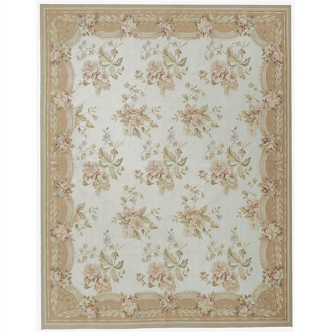 Aubusson Belfort Ivory & Peach Area Rug - 8 x 10 ft. - Walmart.com