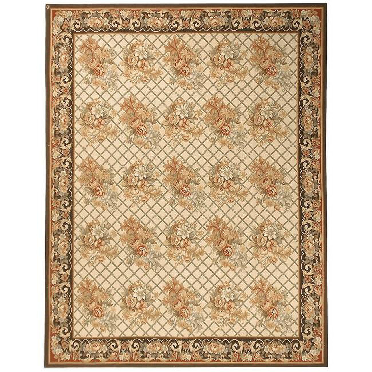 Aubusson Lyon Ivory & Charcoal Square Area Rug - 8 x 8 ft. - Walmart.com