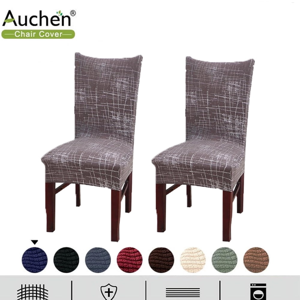 Auchen Stretch Removable Washable 2-Piece Polyester Dining Chair ...