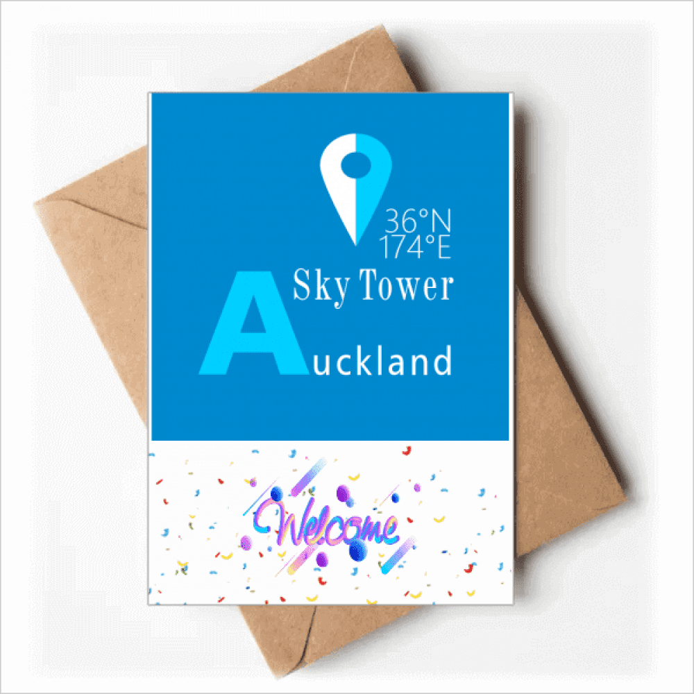 Auckland Geography Coordinates Travel Welcome Back Greeting Cards ...