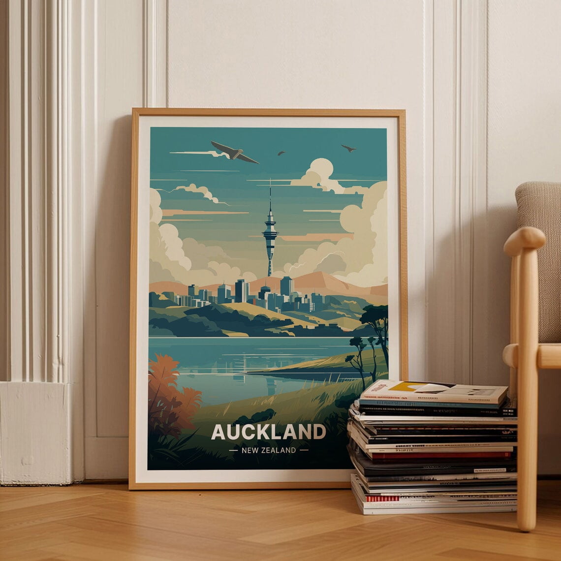 Auckland New Zealand Evening Skyline Wall Art 4, Unframed Paper Poster ...