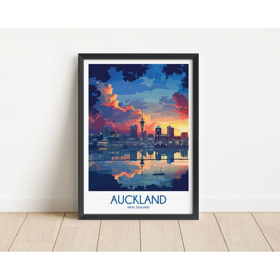 Auckland Poster New Zealand Scenic City Wall Art Decor, Stretched ...