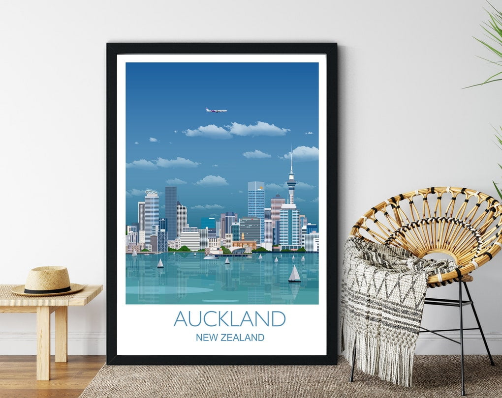 Auckland Travel Print, Travel Poster Of Auckland, New Zealand, Travel ...