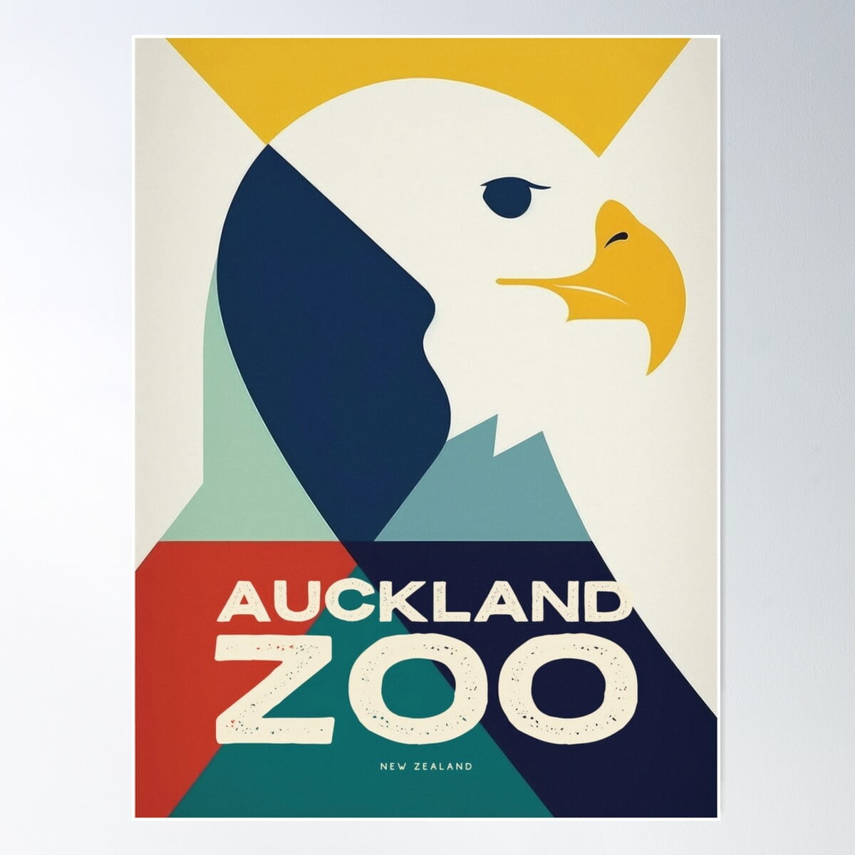 Auckland Zoo Retro Matisse Bald Eagle Poster Poster Wall Art, Modern ...
