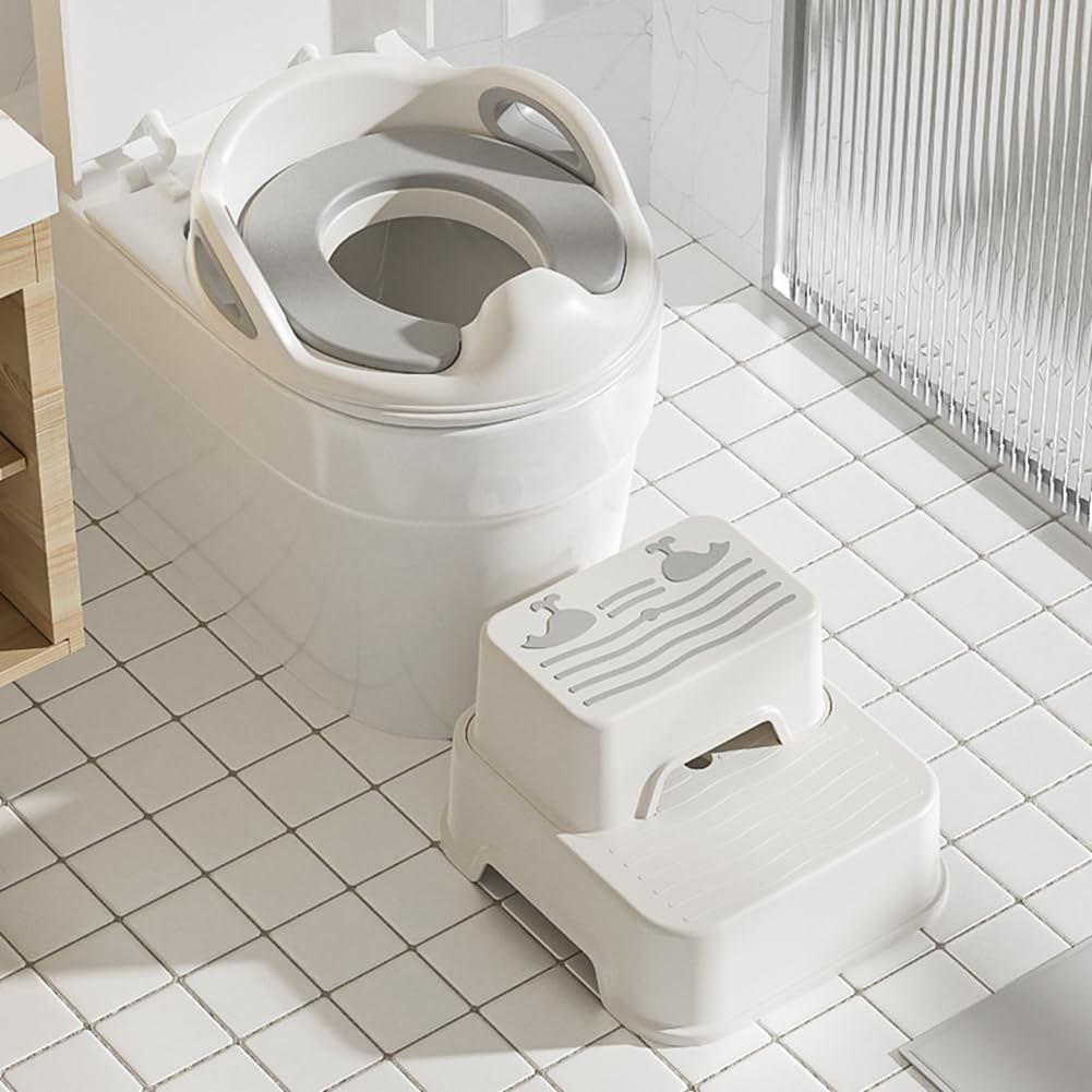 Auckpure Potty Training Toilet Seat with Kids Step Stool Anti-Slip ...