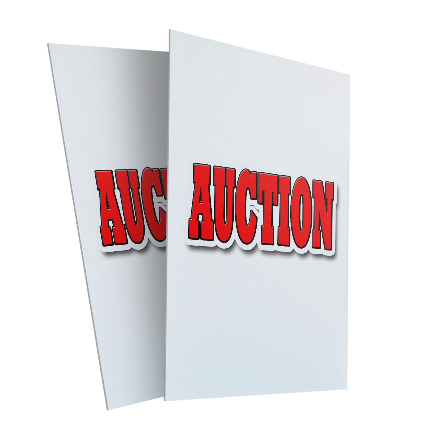 Auction (2-PACK) 24" x 36" Plastic Signs | Sign Insert 4mm Corrugated ...
