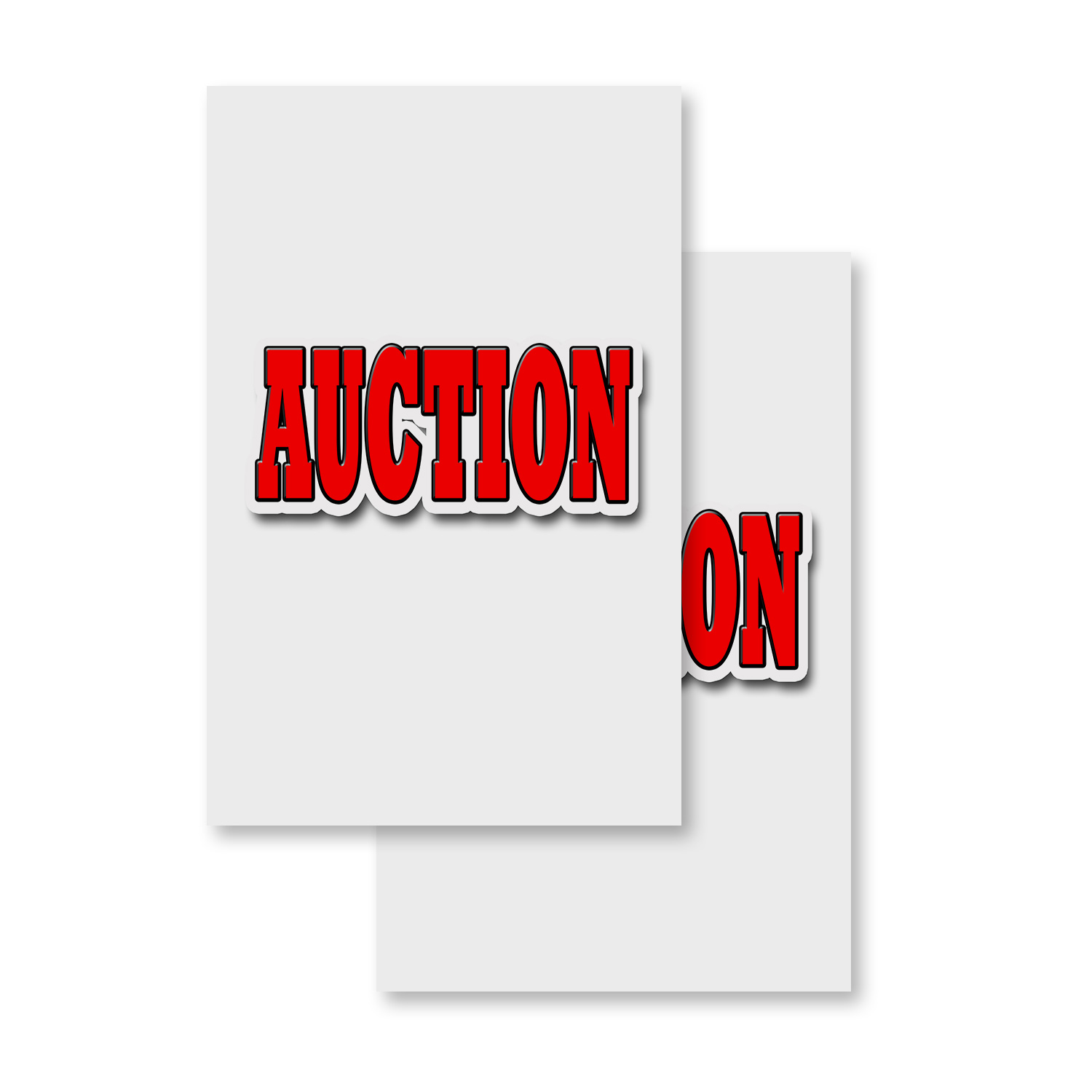 Auction (2-PACK) 24" x 36" Vinyl Decals | Sign Insert Peel & Stick ...