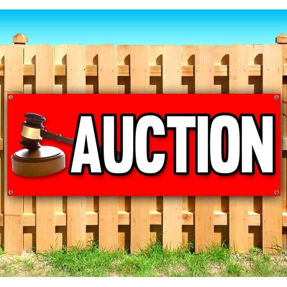 Auction Banner 13 oz | Non-Fabric | Heavy-Duty Vinyl Single-Sided with ...