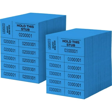 Raffle Colored Stub Auction Tickets - 500 Sheets, 10 Numbers per Sheet ...