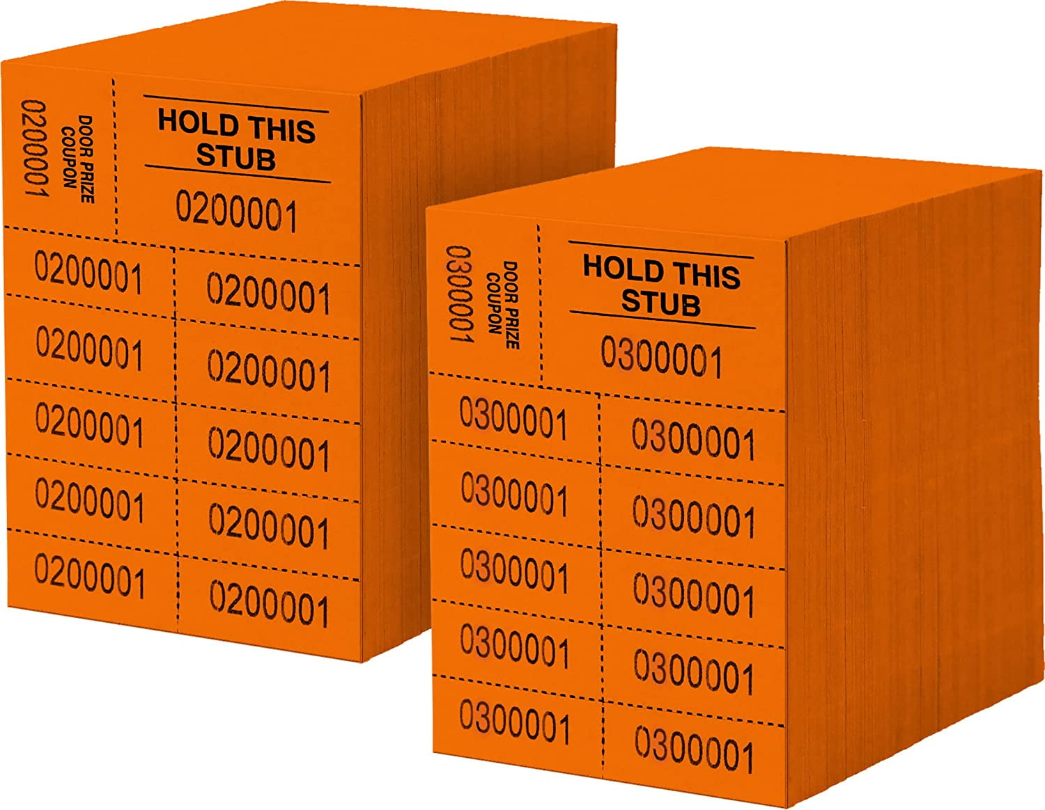 Auction Tickets - 1000 Sheets - 10 Numbers per Sheet (Orange) - Walmart.com