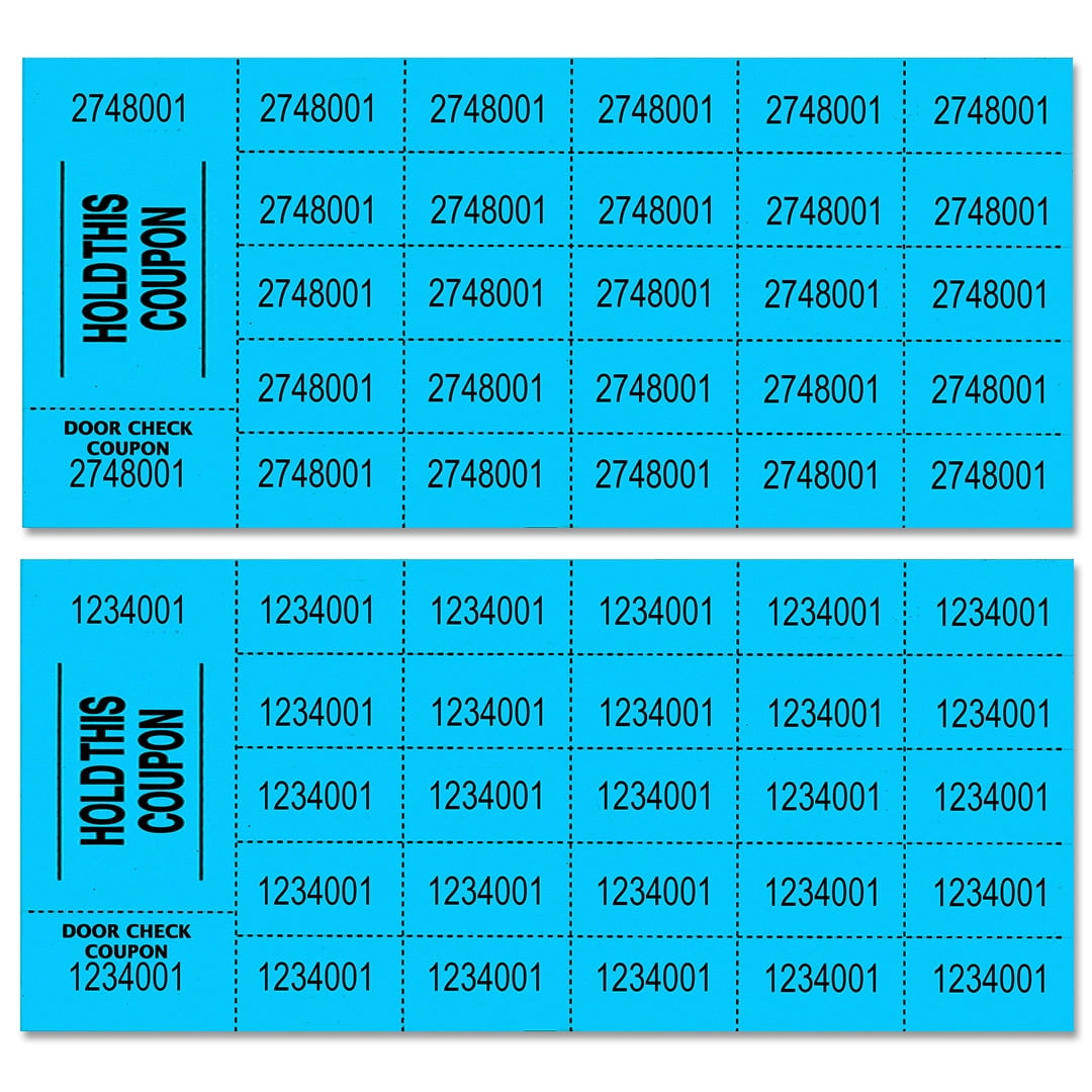 Auction Tickets - 1000 Sheets - Assorted Colors (Blue) - Walmart.com