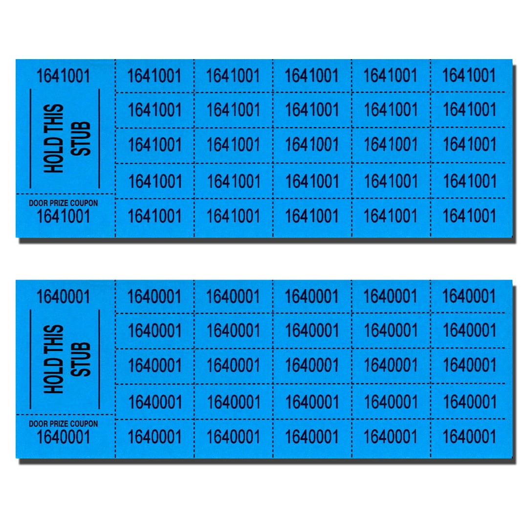 Walmart Raffle Tickets - 1000 Colored Sheets with Stub - Assorted ...