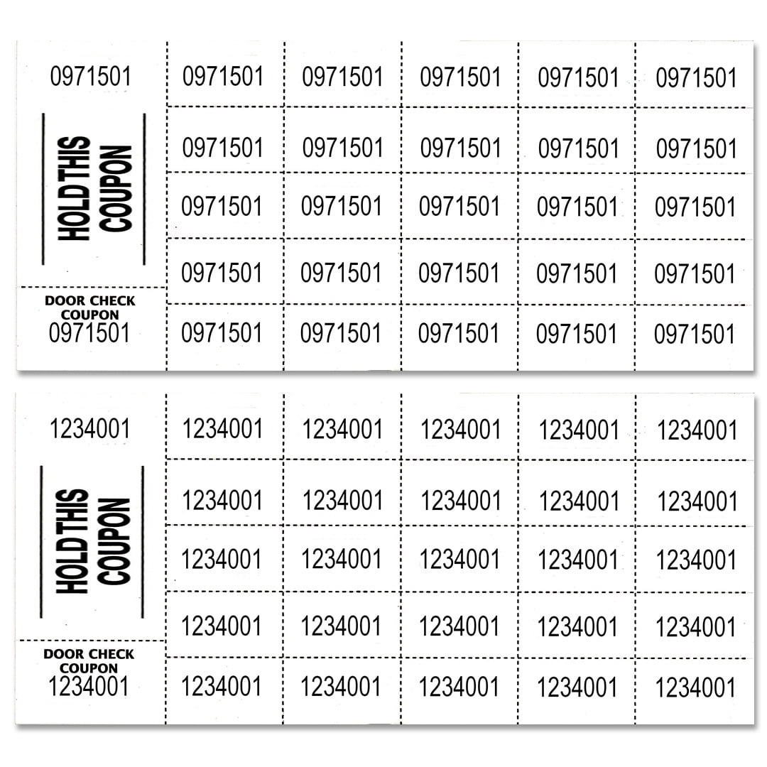 Auction Tickets - 1000 Sheets - Assorted Colors (White) - Walmart.com