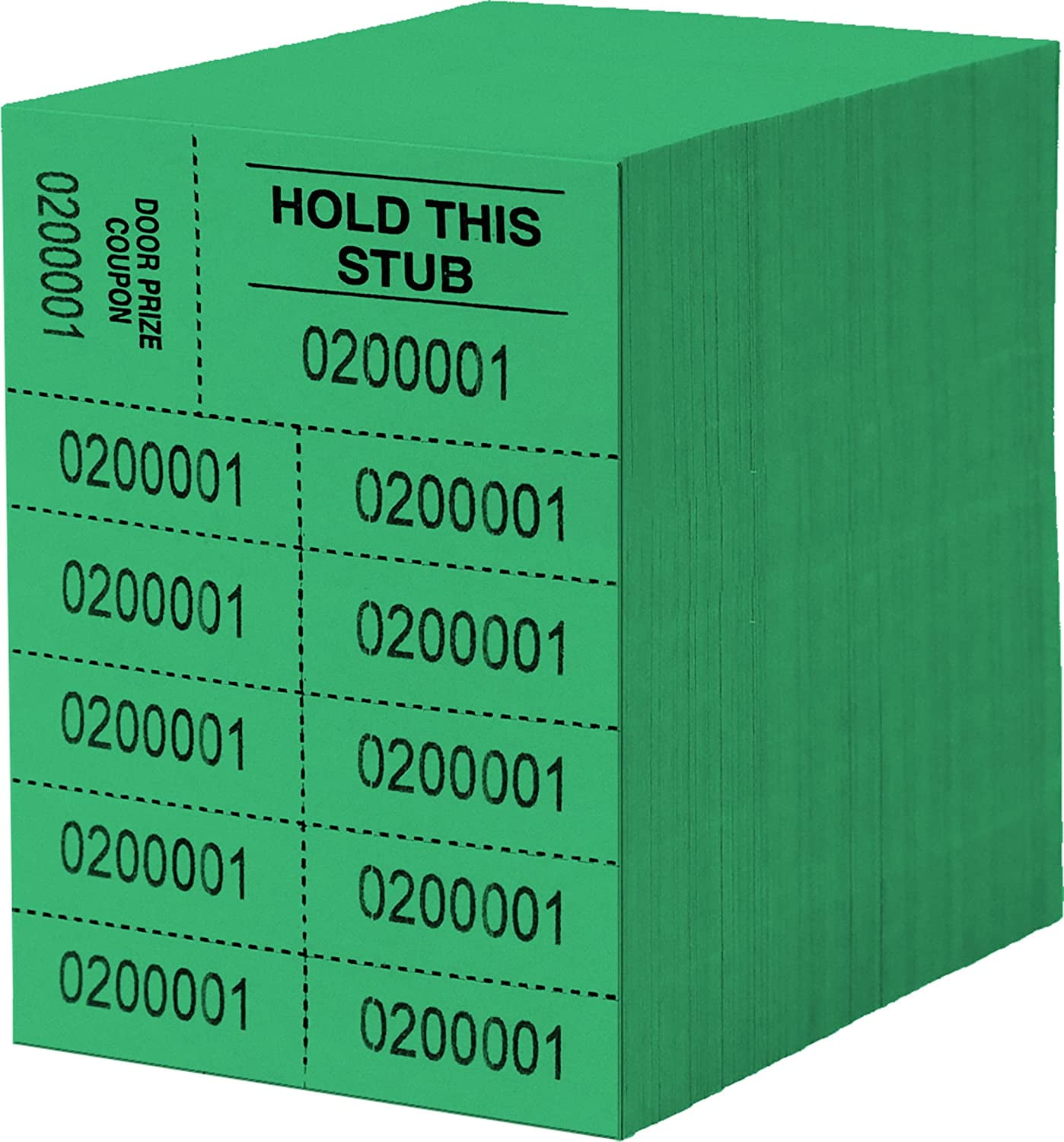 Raffle Colored Stub Auction Tickets - 500 Sheets, 10 Numbers per Sheet ...