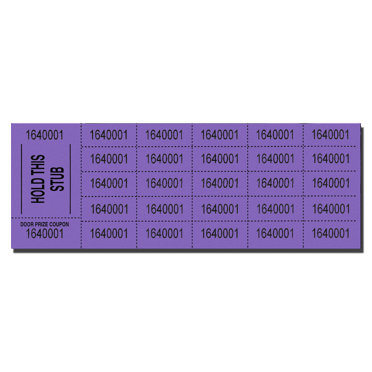 Raffle Colored Stub Auction Tickets - 500 Sheets, 10 Numbers per Sheet ...