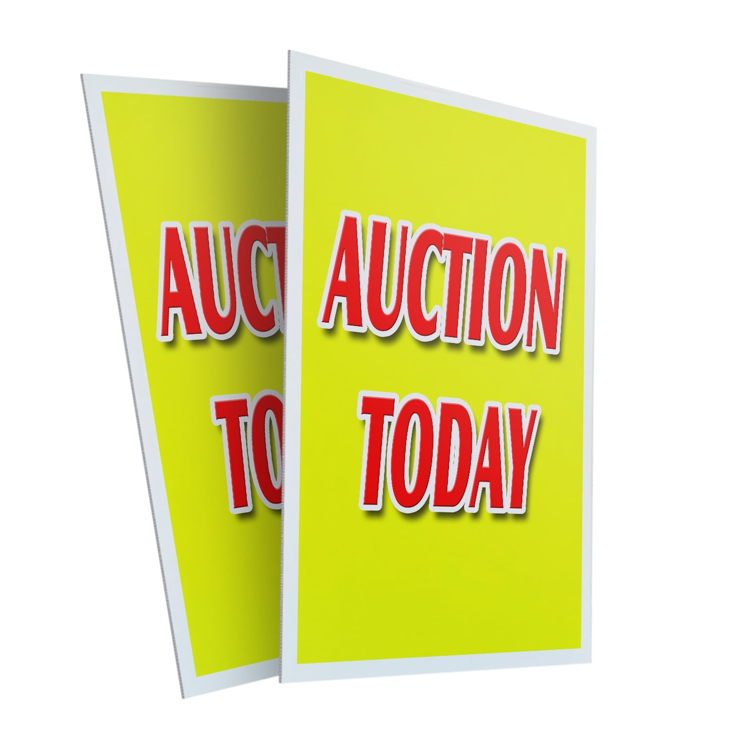 Auction Today (2-PACK) 24" x 36" Plastic Signs | Sign Insert 4mm ...