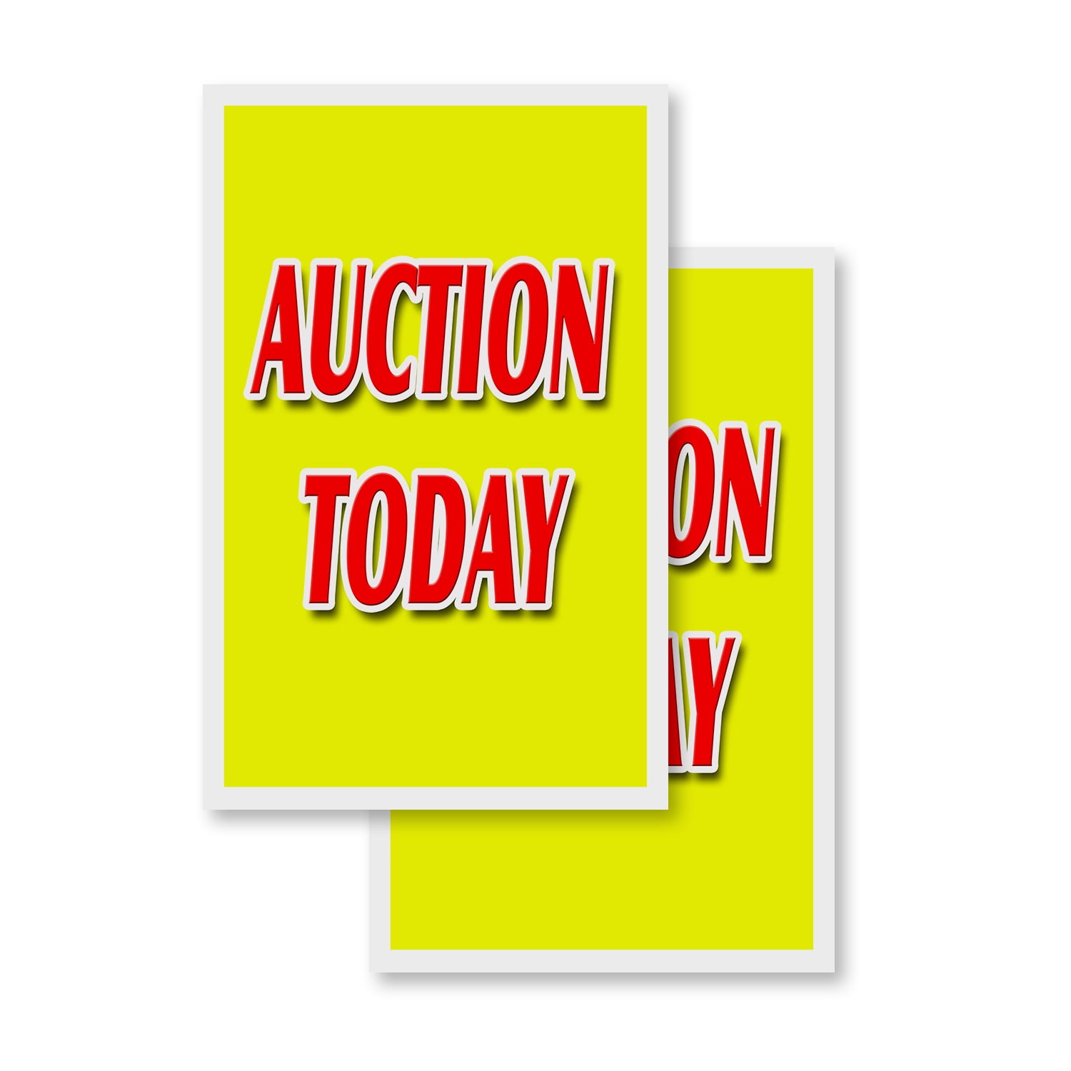 Auction Today (2-PACK) 24" x 36" Vinyl Decals | Sign Insert Peel ...