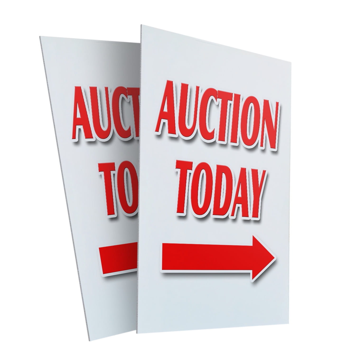 Auction Today With Arrow (2-PACK) 24" x 36" Plastic Signs | Sign Insert ...