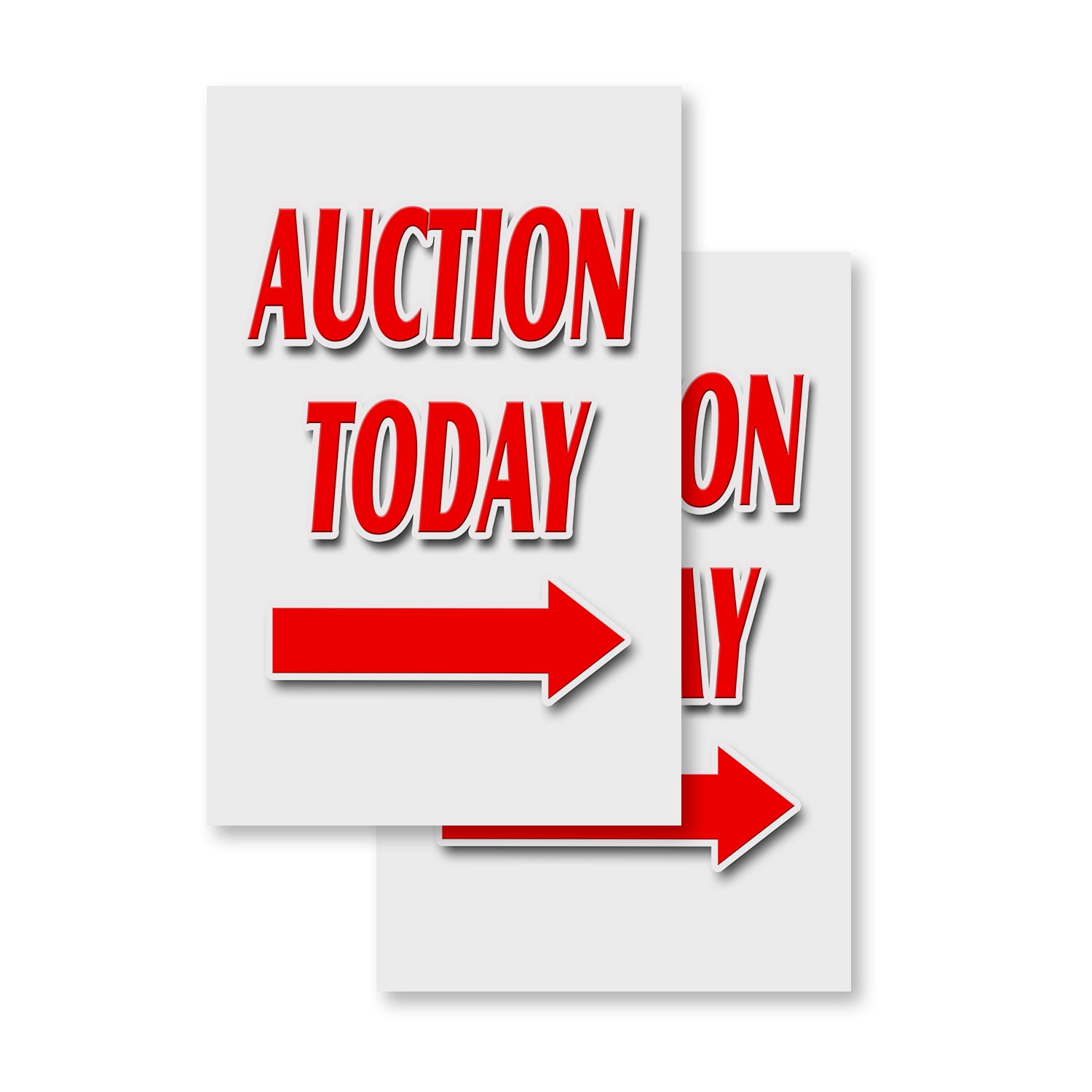 Auction Today With Arrow (2-PACK) 24" x 36" Vinyl Decals | Sign Insert ...