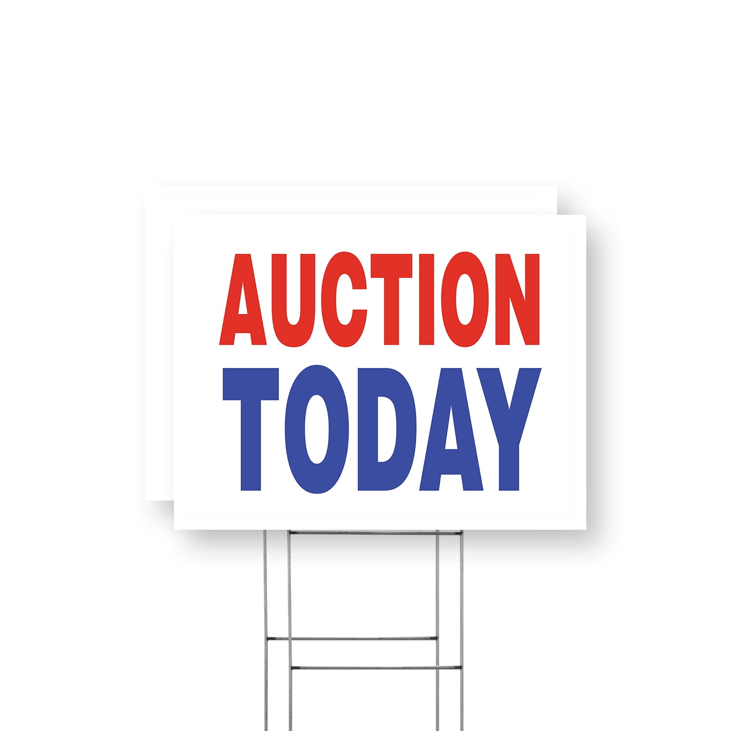 Auction Today Yard Sign 2 Pack of 12 Inch x 16 Inch Double Sided ...