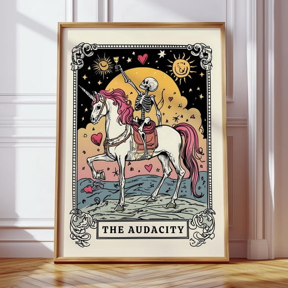 The Audacity Tarot Art PrintSkeleton Lovers Feminist PosterMaximalist ...
