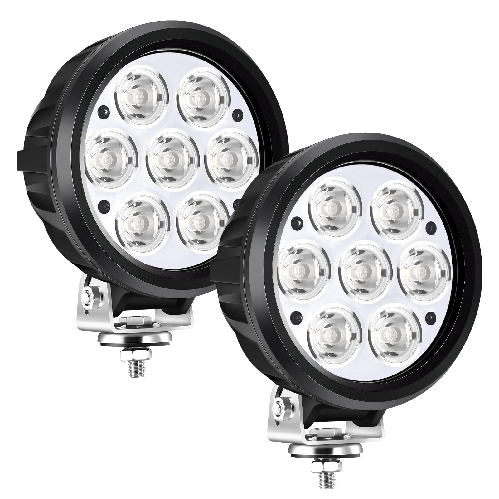 Audak 2Pcs 70W Spot STF9 Beam 6 Inch Round LED Work Light Driving ...
