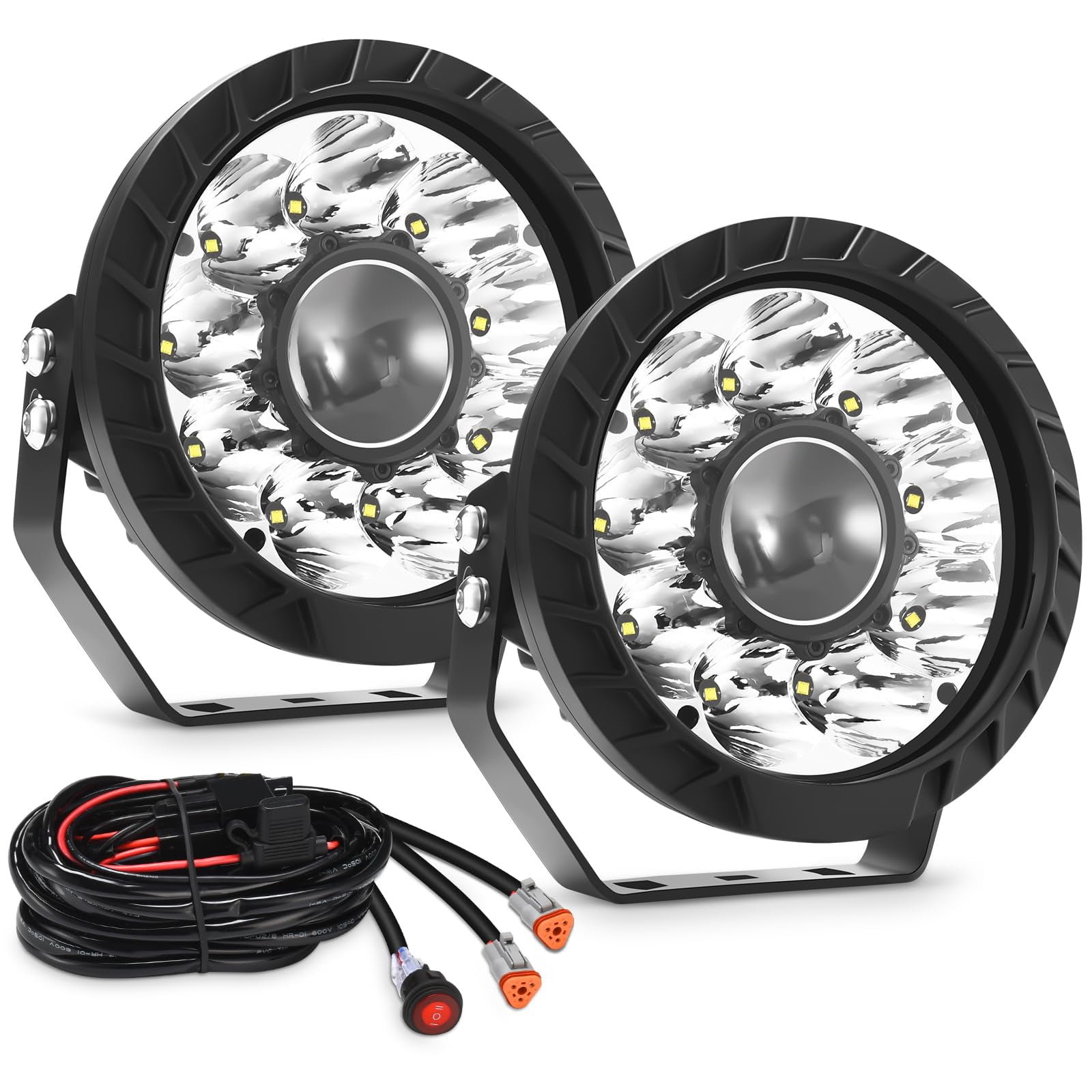 Audak Round LED Offroad DHF10 Lights 7 Inch 65W Spot Beam LED Driving ...