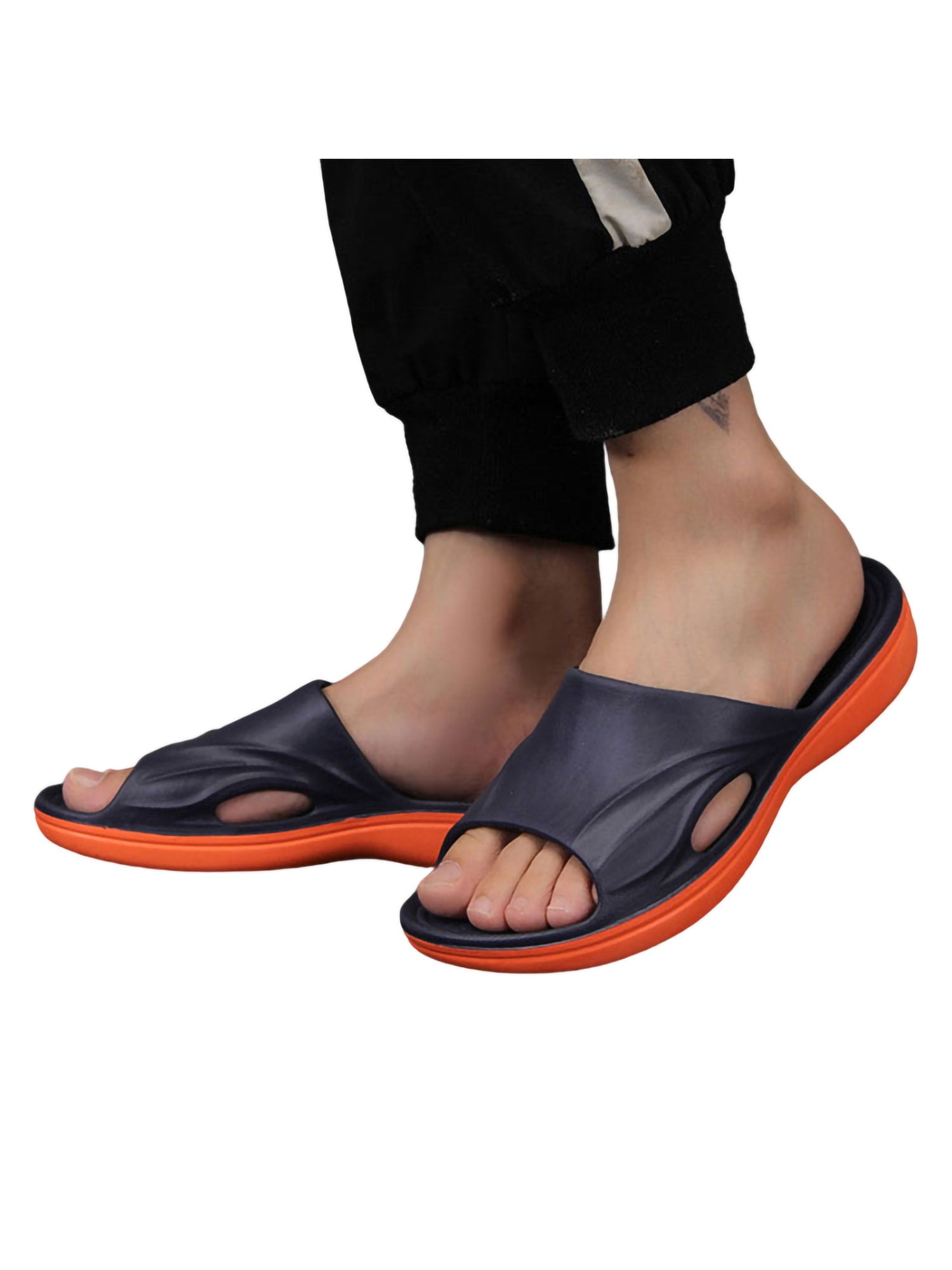 Audeban Mens Slide Sandals Sport Beach Swimming Pool Shower Shoes Blue ...
