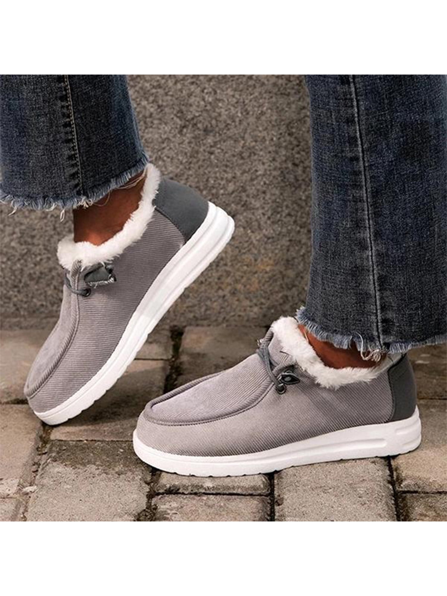 Audeban Womens Indoor/Outdoor Shoes Slip On Moccasin Slippers Winter ...