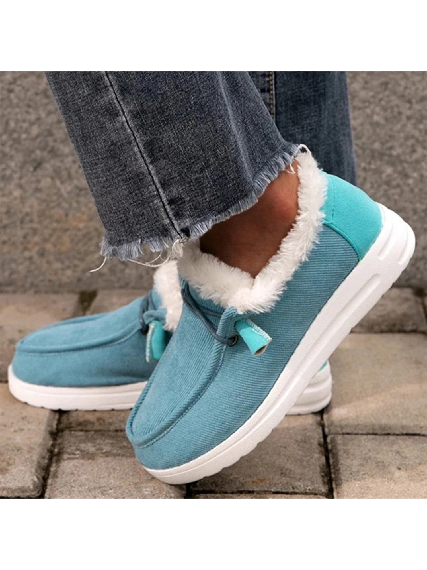Audeban Womens Indoor/Outdoor Shoes Slip On Moccasin Slippers Winter ...