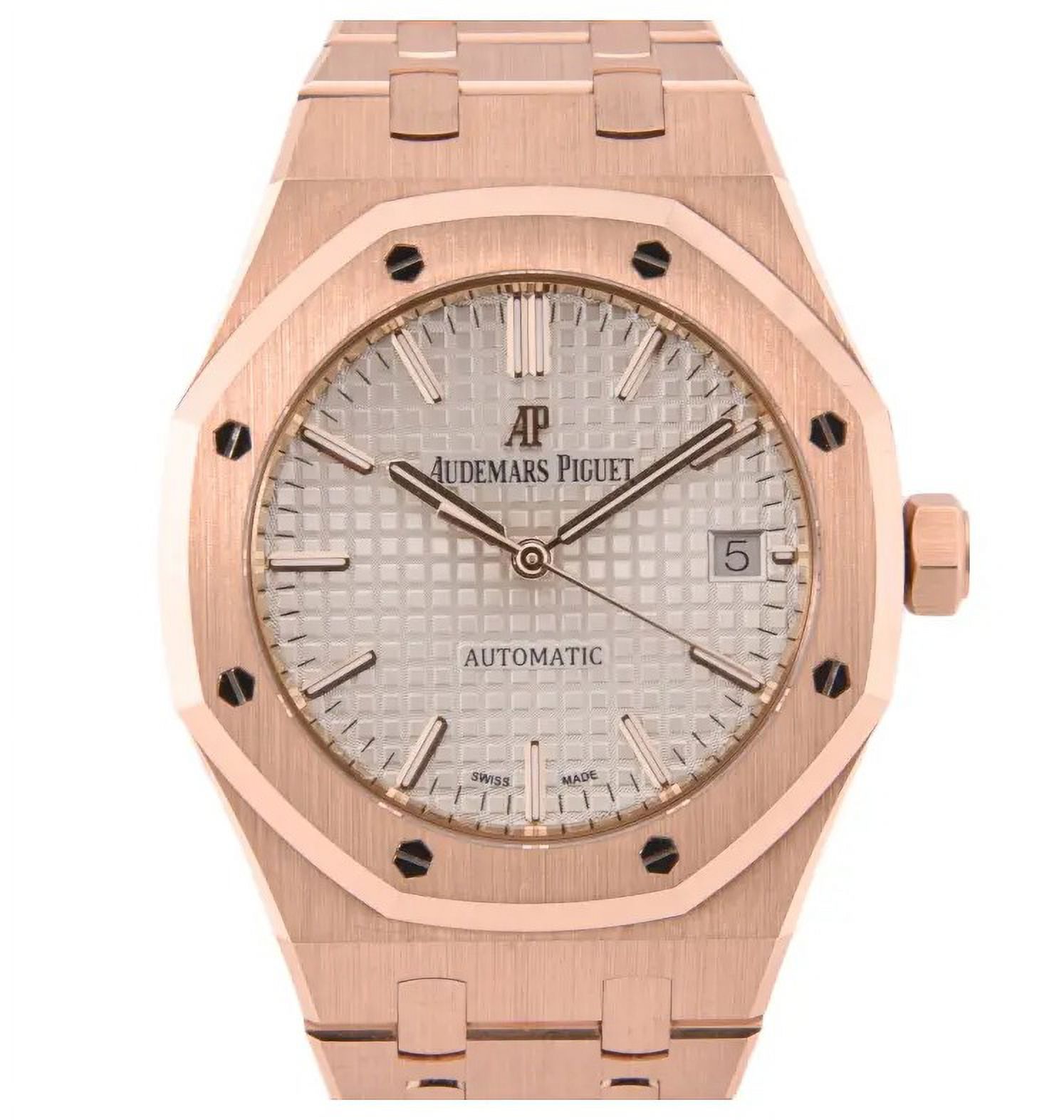 Audemars Piguet Royal Oak 15450OR 18k Rose Gold Index Silver Dial Men ...