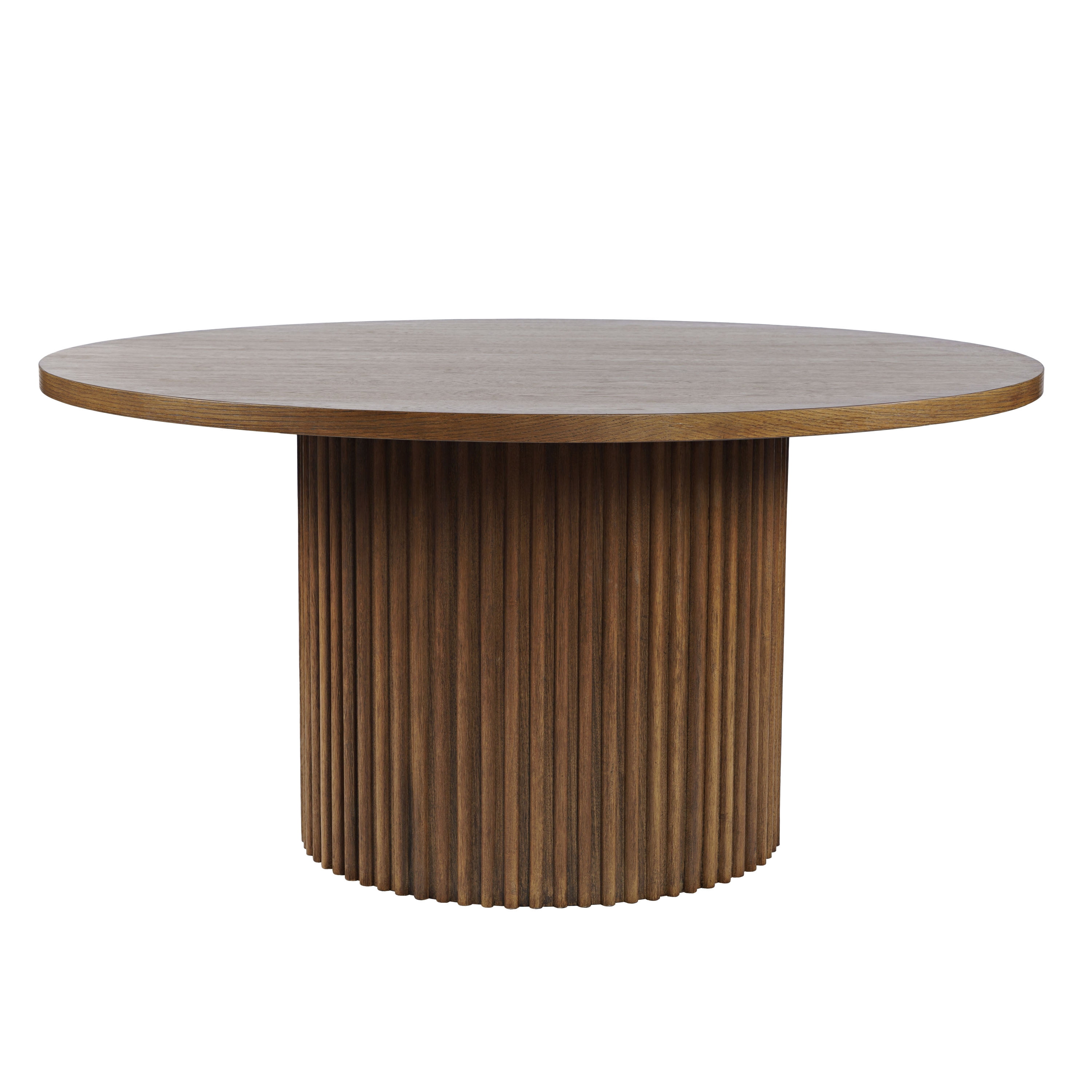 Auden 60" Round Mid-Century Modern Fluted Pedestal Base Dining Table ...