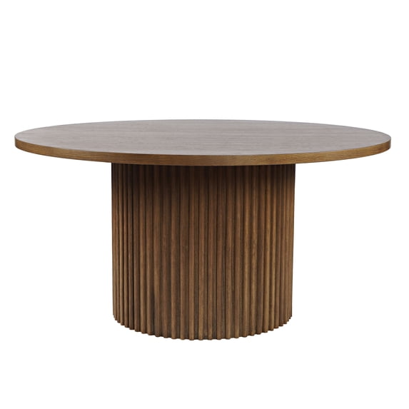 Auden 60" Round Mid-Century Modern Fluted Pedestal Table - Walmart.com