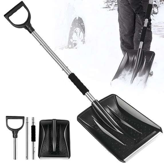 Audessy Snow Shovel, Emergency Snow Shovel for Driveway with Aluminum ...