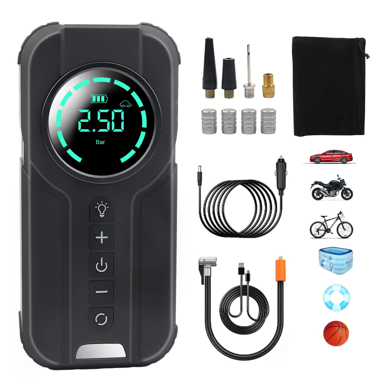 Audessy Tire Inflator Portable Air Compressor, 150PSI Cordless Tire ...